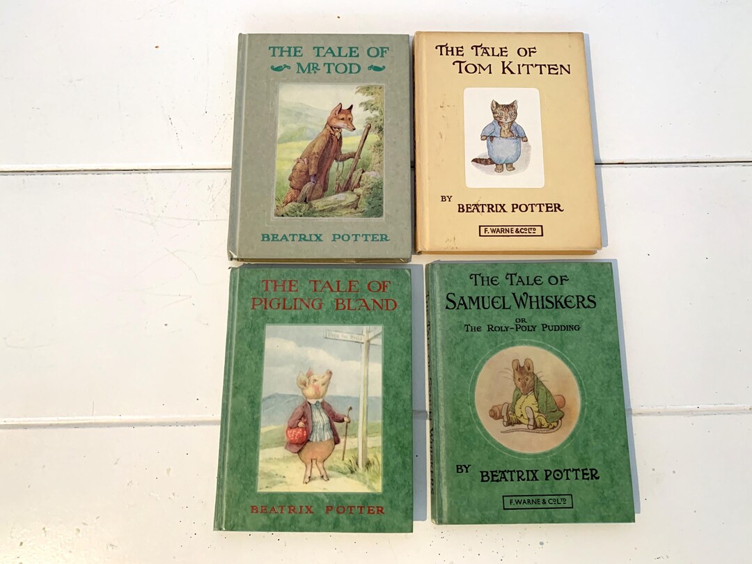 Beatrix Potter 4 1972 Books the Tale of Mr. Tod the Tale of Tom Kitten ...
