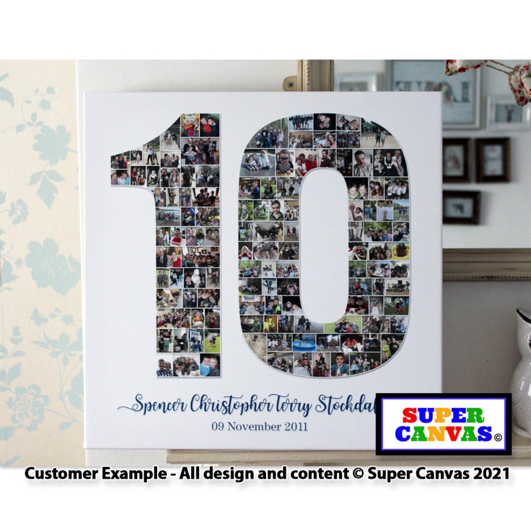 Personalised Happy 10th Birthday Photo Board Frame Collage - Etsy