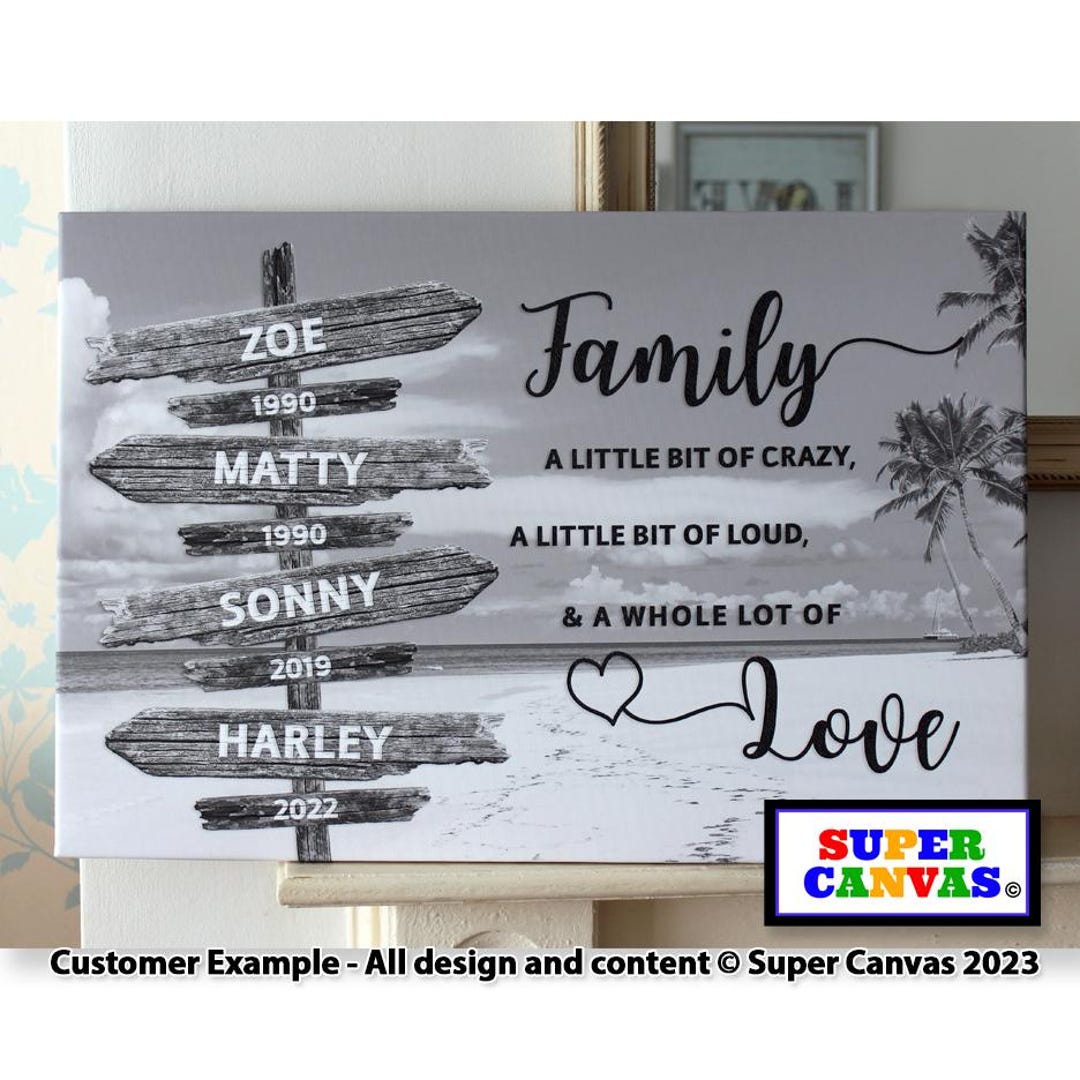 Family Street Sign Post Personalised Custom Family Names Beach Picture ...