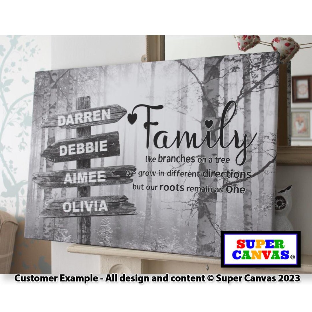 Family Street Sign Post Personalised With Family Names Framed Family ...