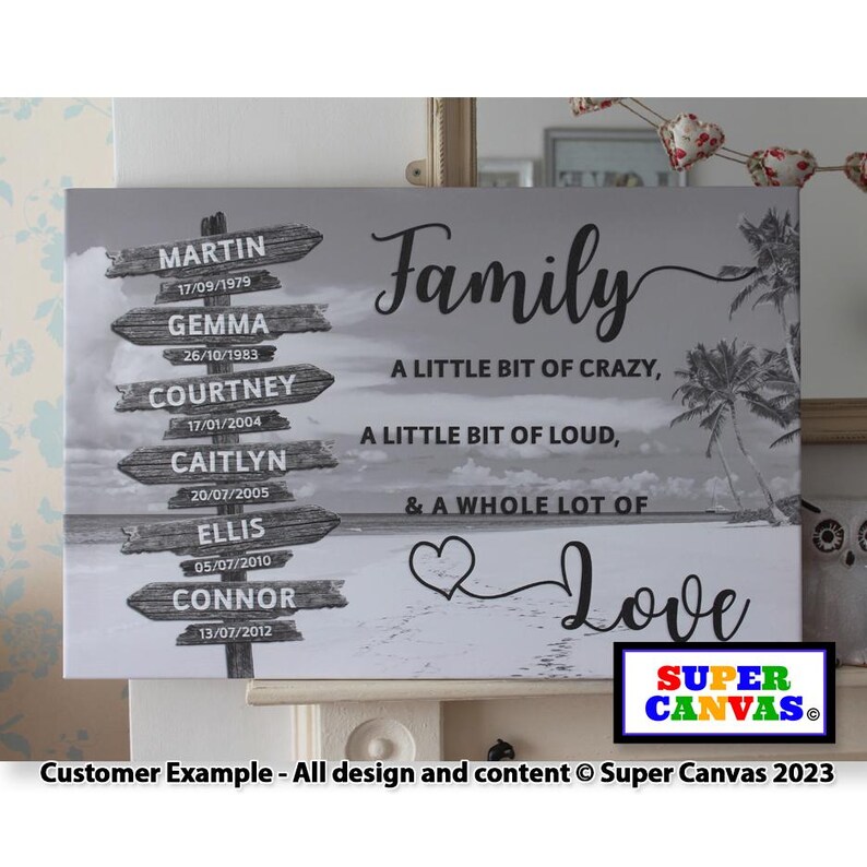 Family Street Sign Post Personalised Custom Family Names Beach Picture ...
