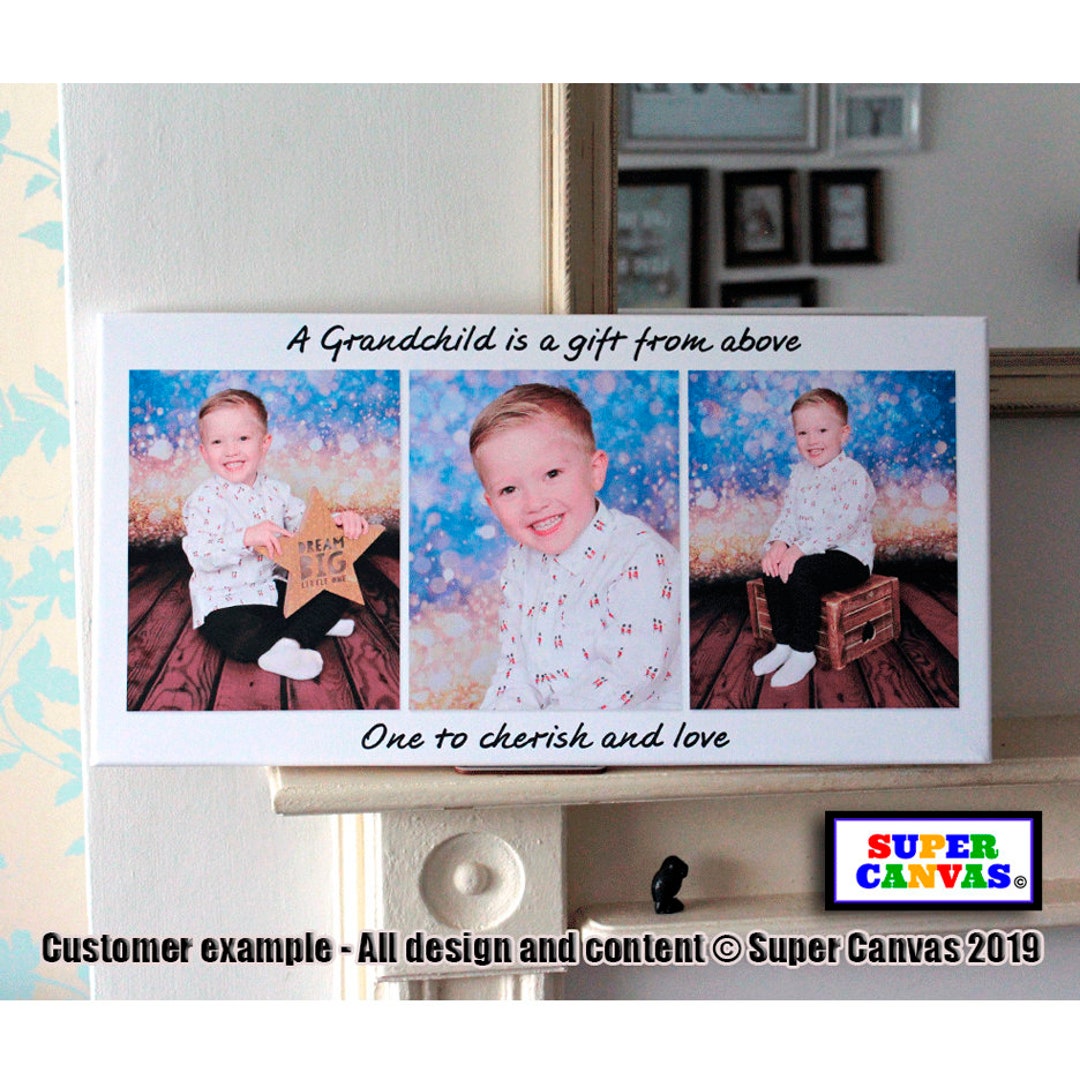 Handmade Grandchildren Picture Photo Frame Collage Board Canvas Print ...