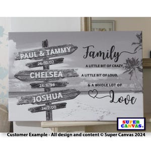 Family Street Sign Post Personalised Custom Family Names Beach Picture ...