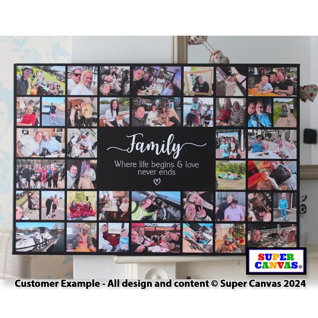 Our Family Quote Photo Collage Personalised Unique Family Wall Art ...