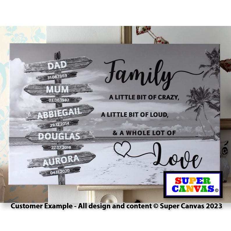 Family Street Sign Post Personalised Custom Family Names Beach Picture ...