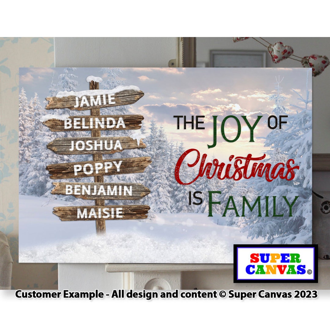 Christmas Family Street Sign Post Personalised With Names Family ...