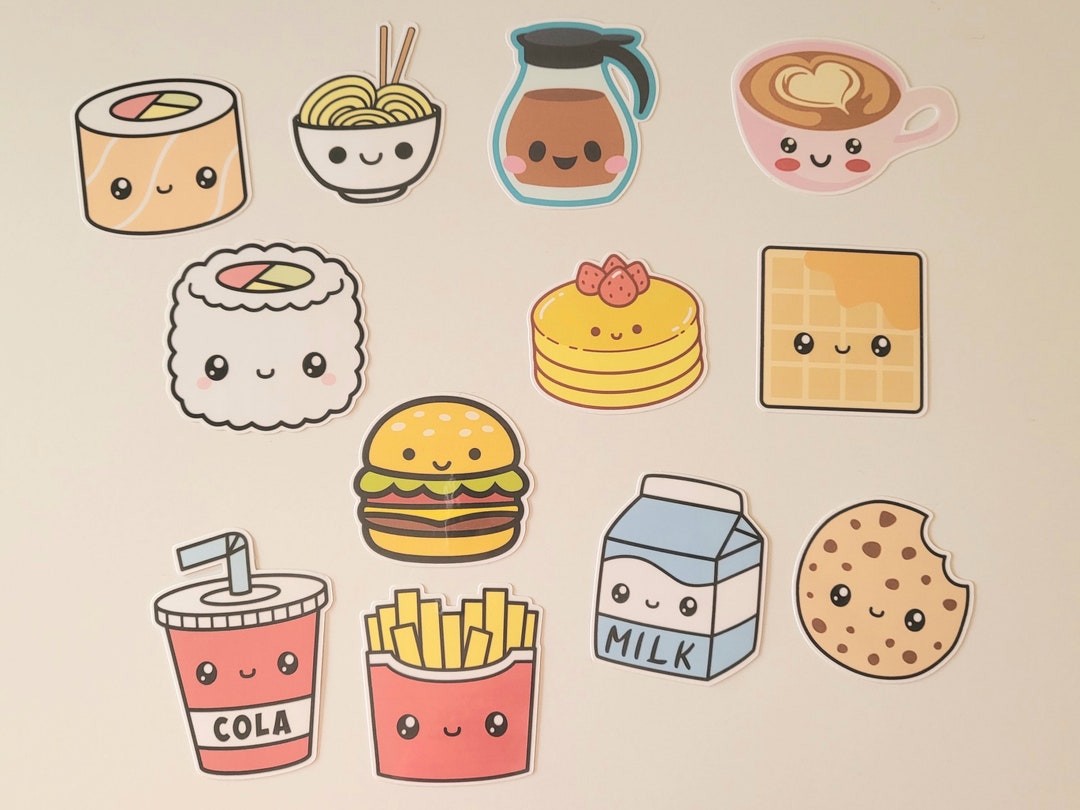 Food Sticker Packs Die Cut Sticker Bundles Cute Food Stickers Cookies ...