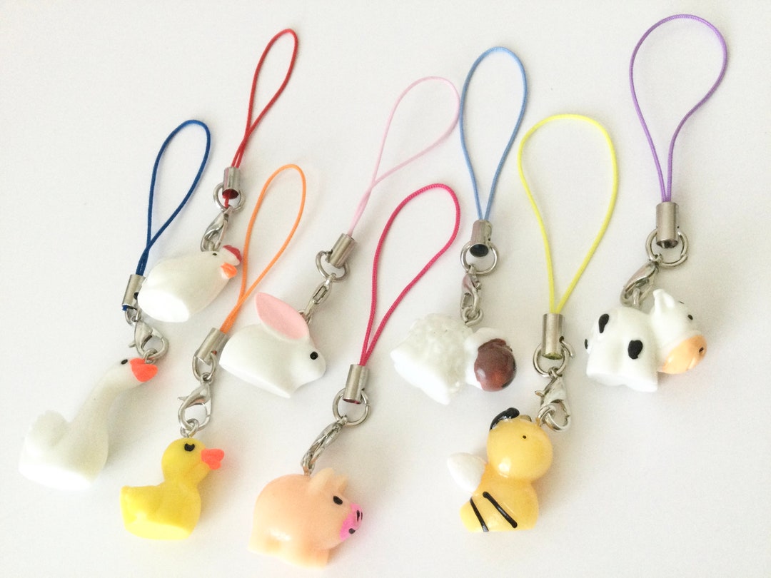 Cartoon Animal Resin Charms, Cute Animal Phone Charms, Keychains Bumble ...