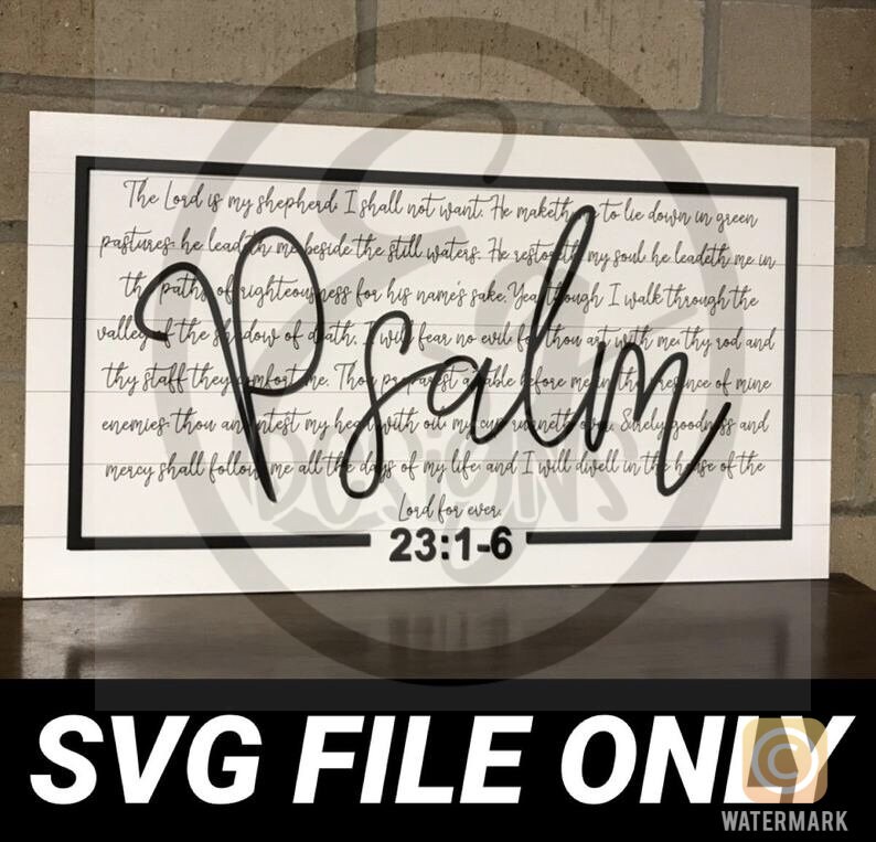 SVG Download - Psalm 23 - Sign - Psalm - Verse - Etsy