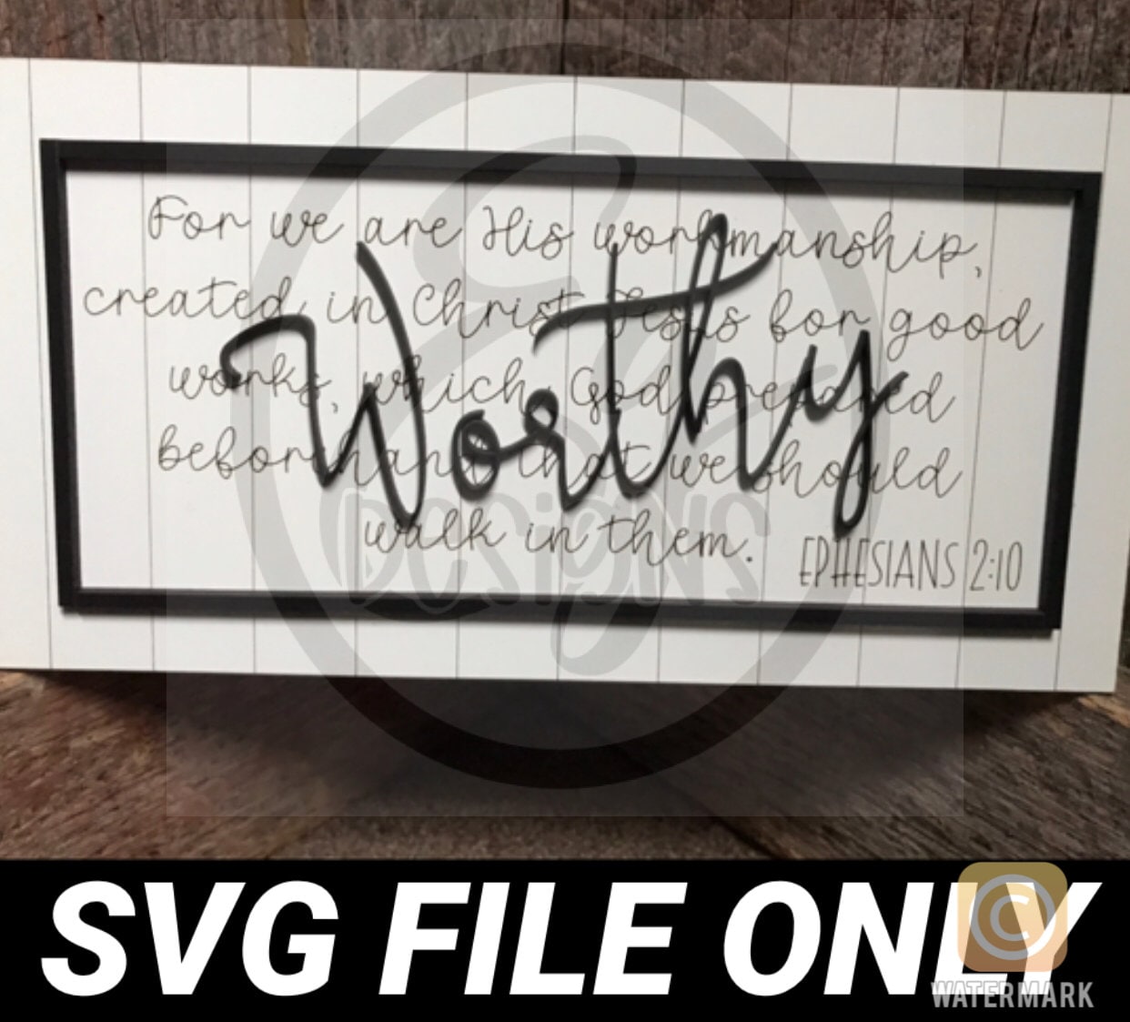 SVG Download Worthy Verse Sign Ephesians 2:10 - Etsy