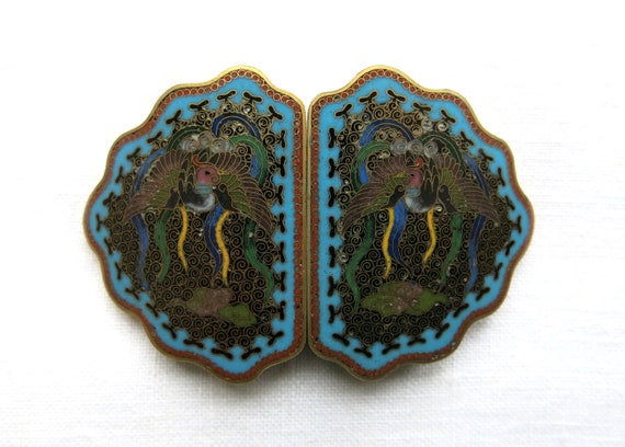 Japanese Meiji period enamel belt buckle, fabulous pe… - Gem