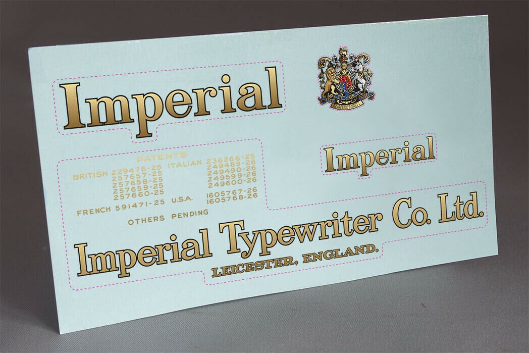 Precut IMPERIAL MODEL 50 TYPEWRITER Water Slide Decal for Restoration ...