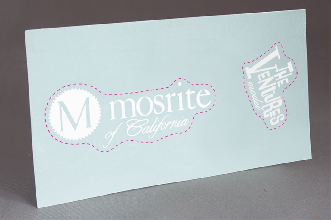 MOSRITE THE VENTURES Model 1966 White Precut Water Slide Decal Guitar ...