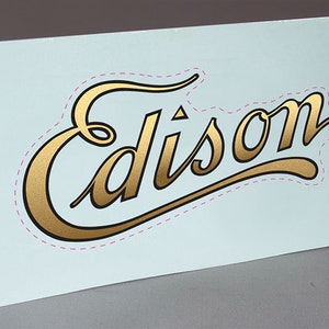 Precut Water Slide Decal EDISON LOGO for Cilinder Phonograph Cabinets ...
