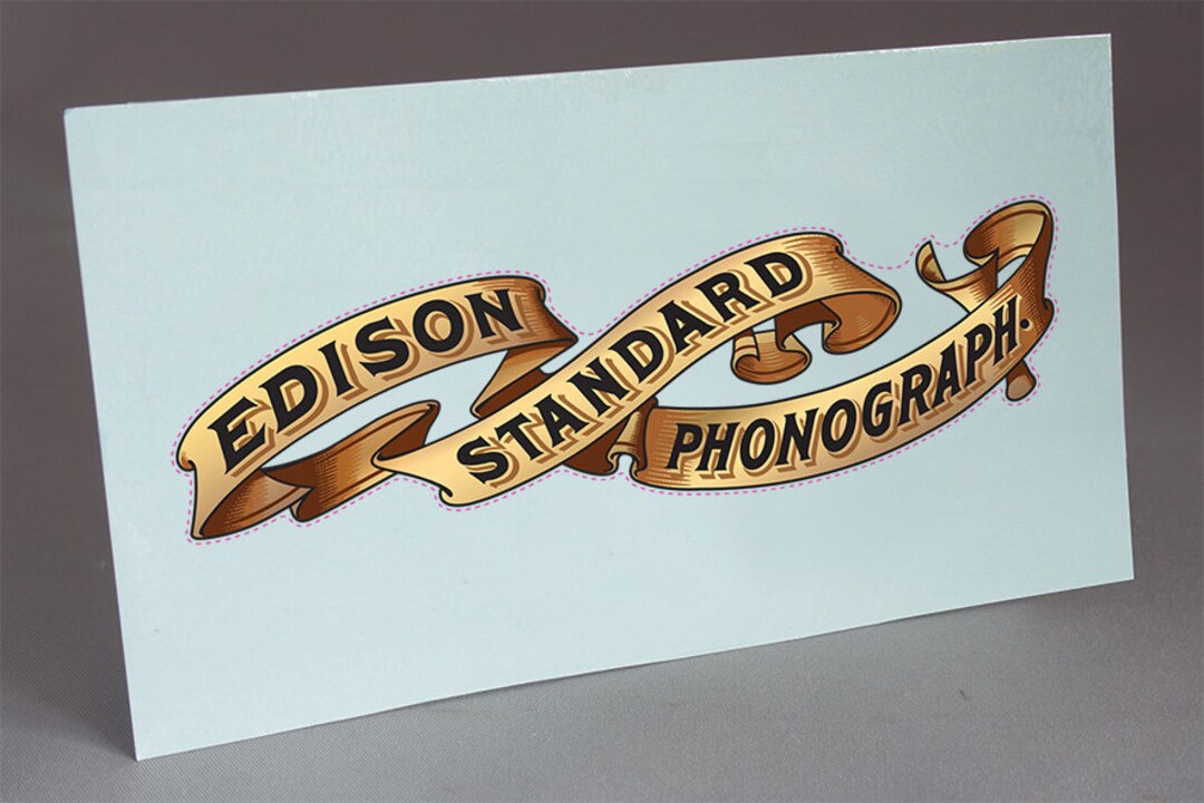 Precut STANDARD BANNER Edison Cylinder Phonograph Water Slide Decal - Etsy
