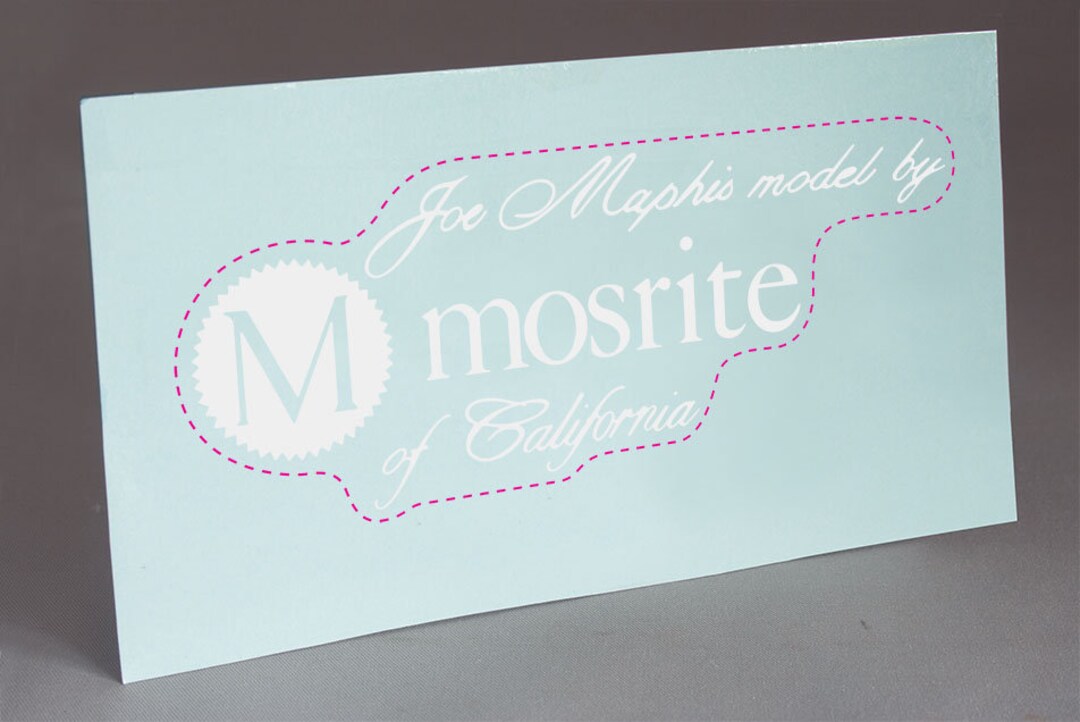 MOSRITE WHITE Precut Water Slide Decal Joe Maphis version1 Guitar ...