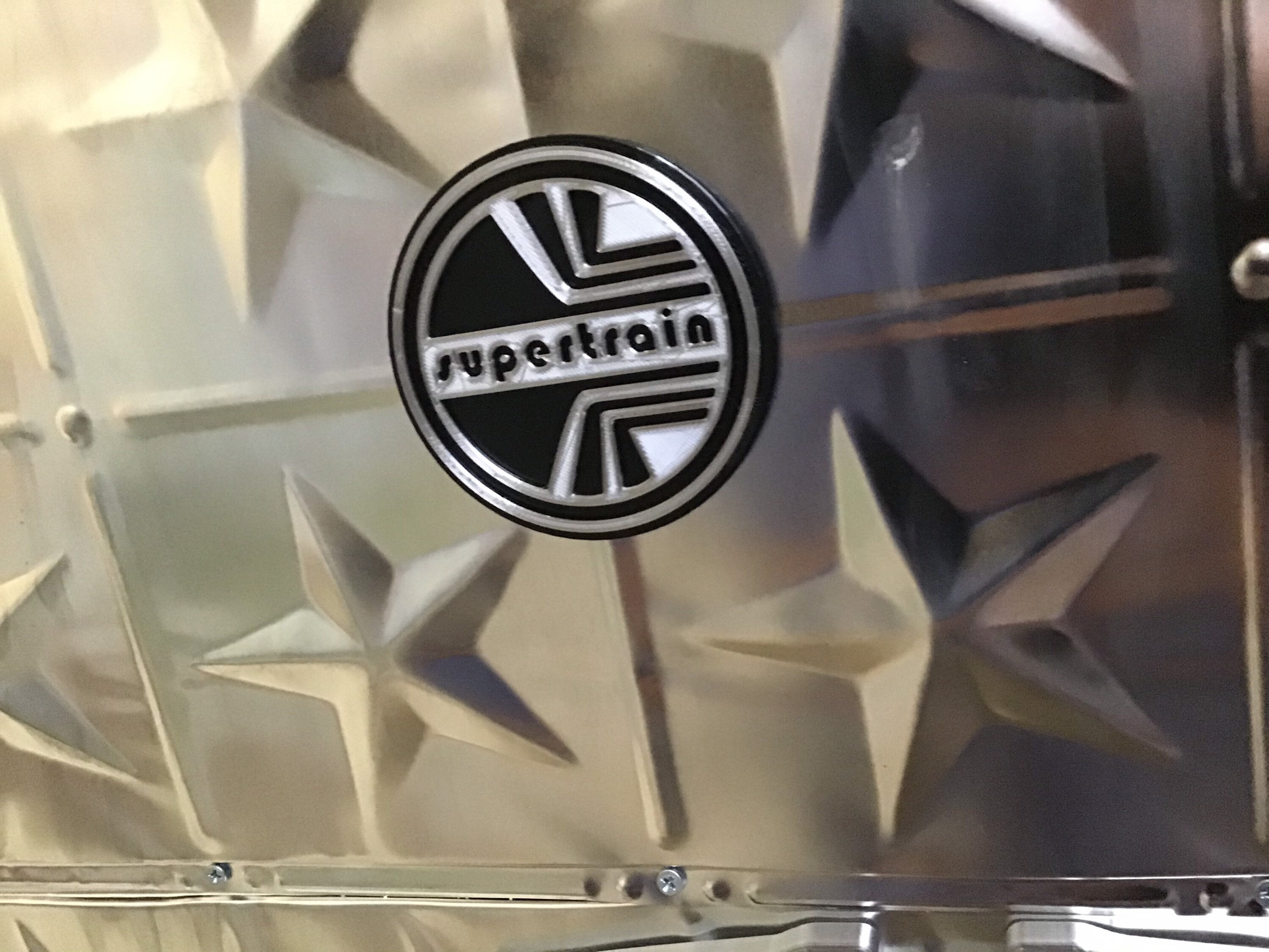 Supertrain logo badge from 1970s television silver and black | Etsy