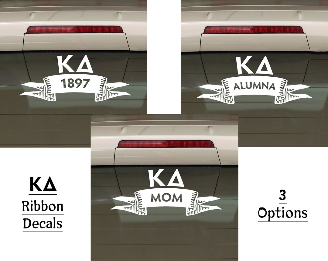 Kappa Delta Ribbon Decals | Sorority Greek Letters - Etsy