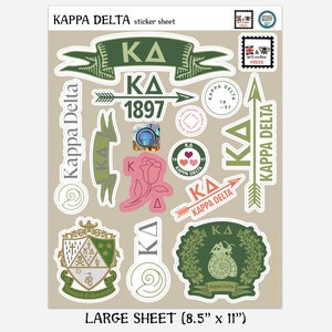 Kappa Delta Sticker Sheets | Top Quality Vinyl | Choice of Sheet Sizes ...