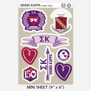 Sigma Kappa Sticker Sheets | Top Quality Vinyl | Choice of Sheet Sizes ...