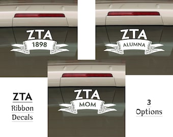 Zeta Tau Alpha Car Decal, ZTA Sorority Sticker for Car Window, Laptop ...