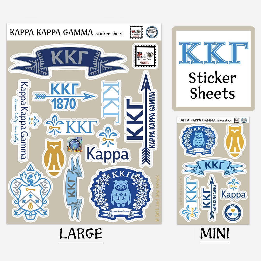 Kappa Kappa Gamma Sticker Sheets | Choice of Sheet Sizes | Large or ...
