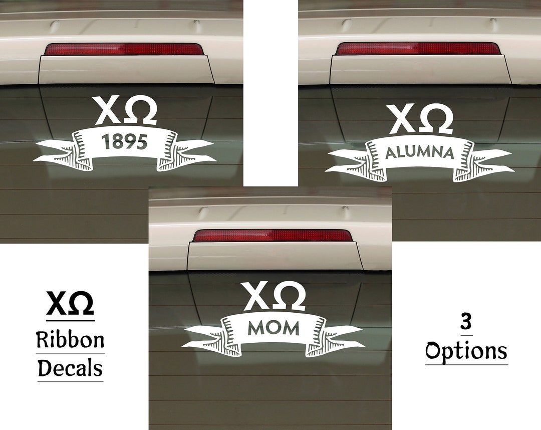 Chi Omega Ribbon Decals | Sorority Greek Letters - Etsy