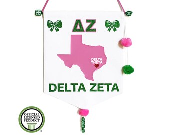 Delta Zeta Horizontal Greek Letter Flag / Blush & Marble / Horizontal ...
