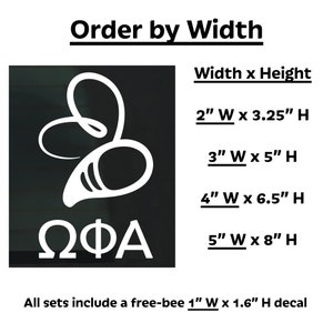 Omega Phi Alpha Decal Set (3 Matching Decals) | Ophia Bee and Greek ...