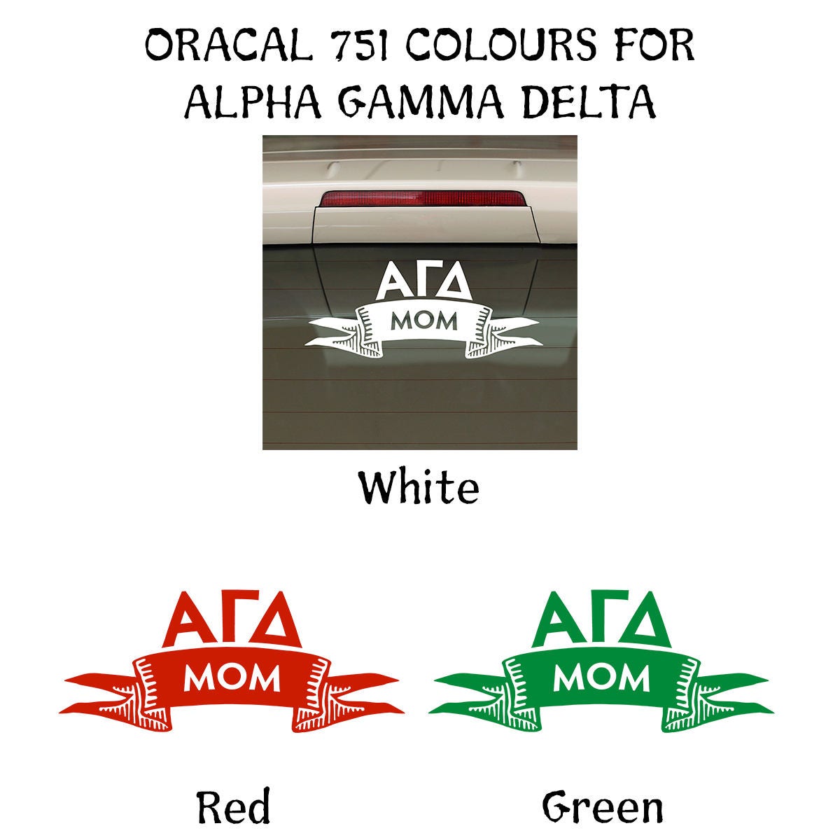 Alpha Gamma Delta Ribbon Decals | Sorority Greek Letters - Etsy