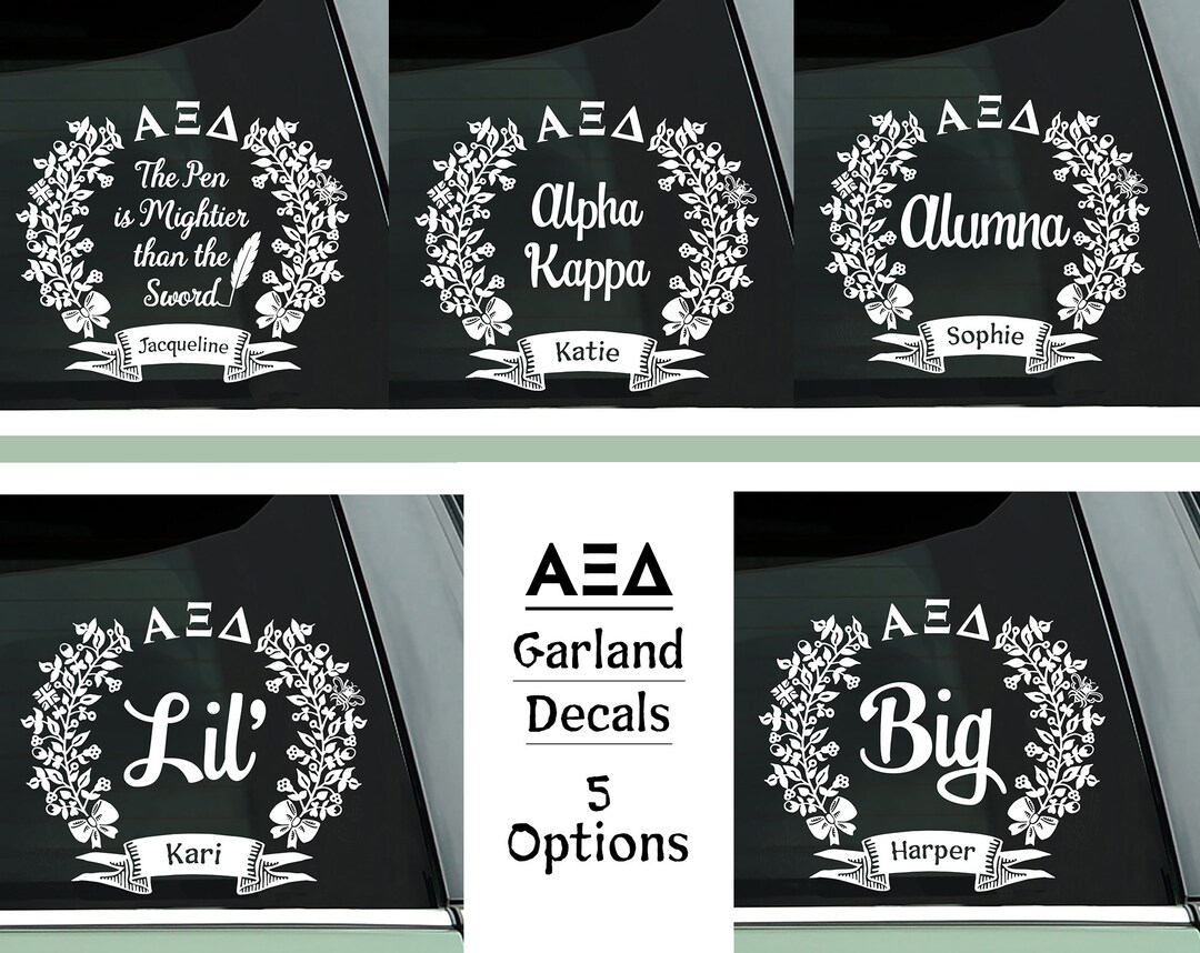 Alpha Xi Delta Sorority Decals Custom Personalized Name and Chapter - Etsy
