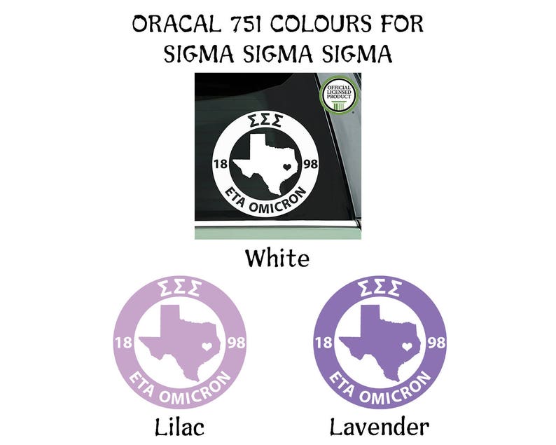 Tri Sigma Sorority Decal Sigma Sigma Sigma State & Chapter - Etsy