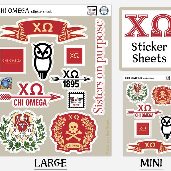 Chi Omega Stickers - Etsy