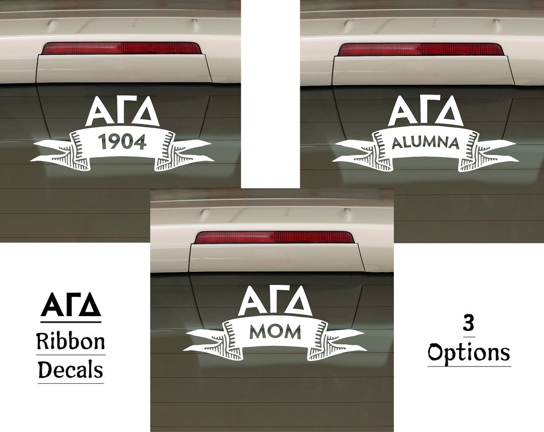 Alpha Gamma Delta Ribbon Decals | Sorority Greek Letters - Etsy