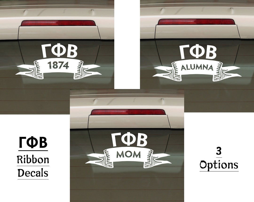 Gamma Phi Beta Ribbon Decals | Sorority Greek Letters - Etsy