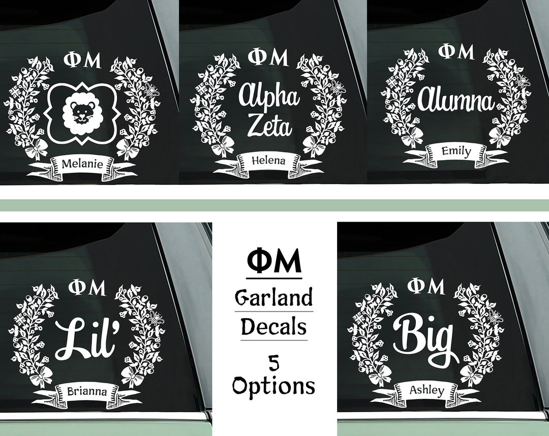 Phi Mu Sorority Decals Custom Personalized Name and Chapter - Etsy