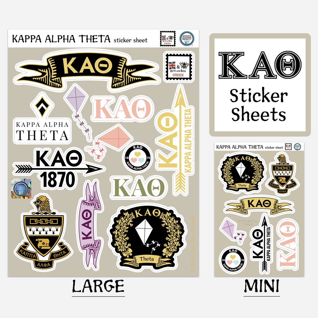 Kappa Alpha Theta Sticker Sheets | Top Quality Vinyl | Choice of Sheet ...