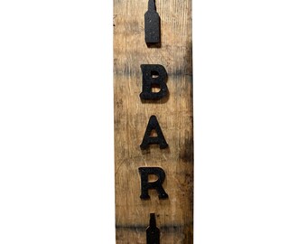 Reclaimed Bourbon Barrel Stave Tavern Sign | Etsy