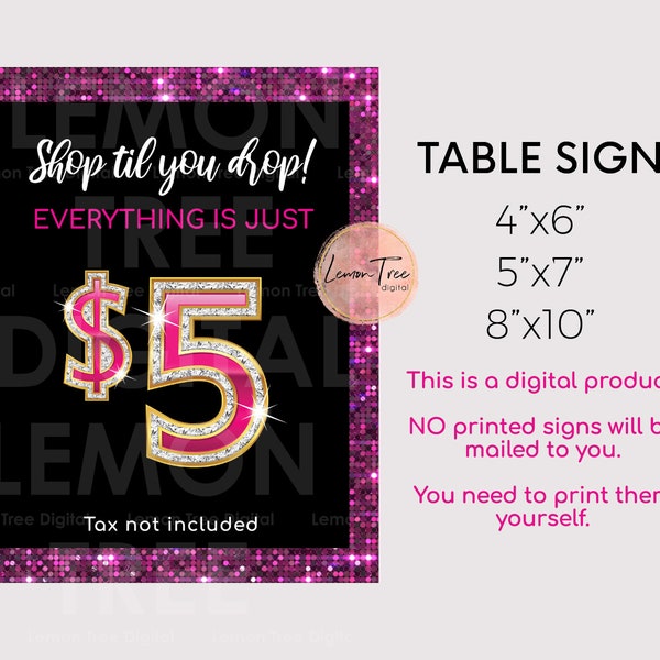 Paparazzi Table Signs - Etsy