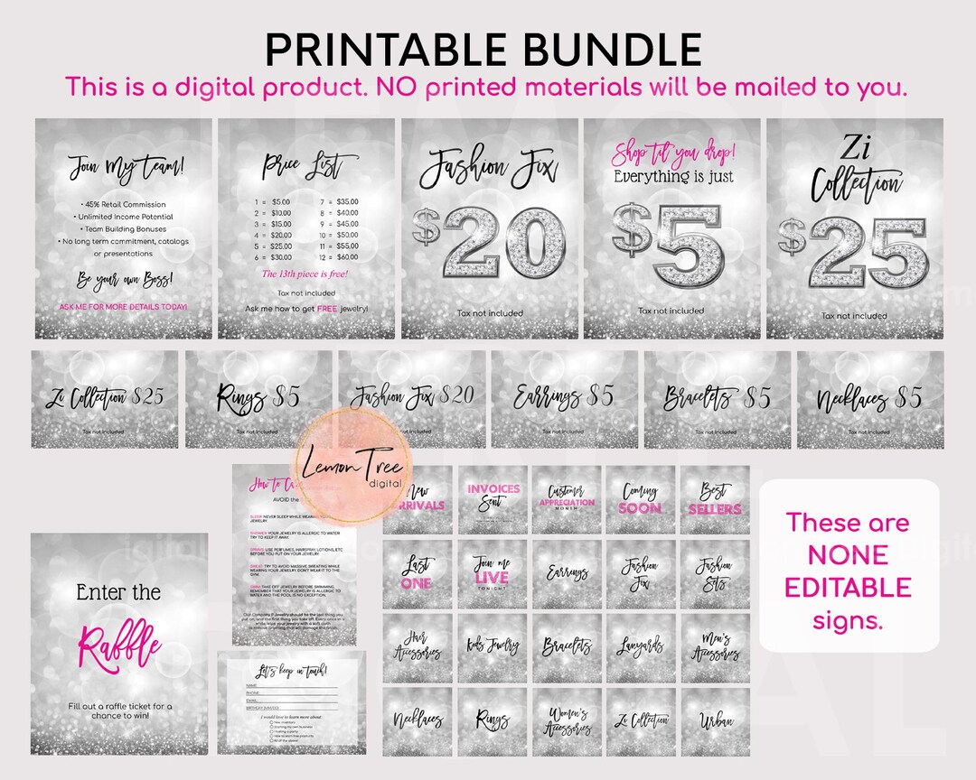 Letreros imprimibles para negocios de joyería letreros de - Etsy España