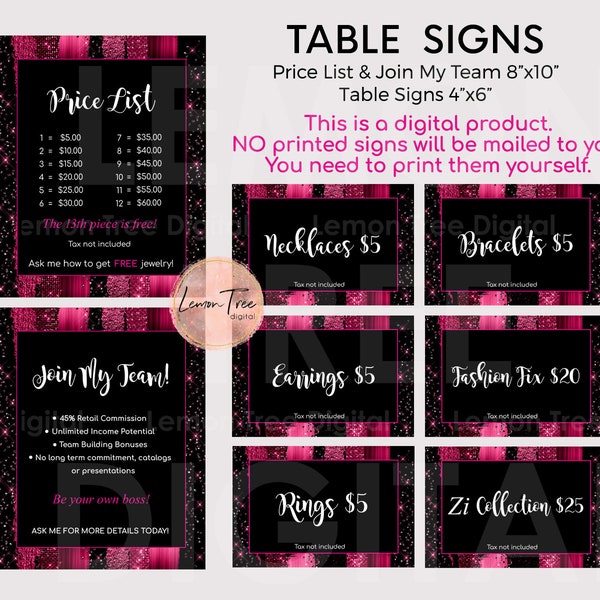 Paparazzi Table Signs - Etsy