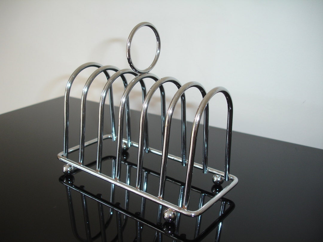 Toast Rack Chrome Silver Colour Color Metal Ball Feet 6 Slice Slot ...