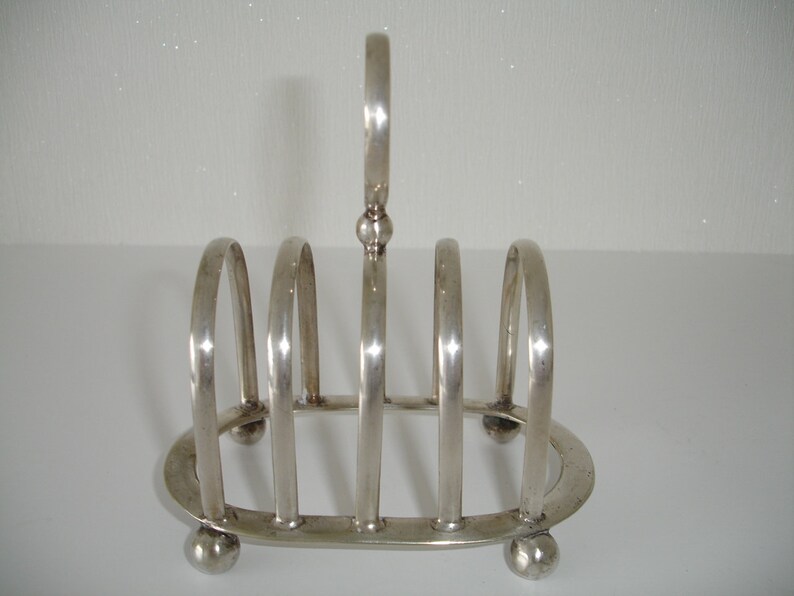 4 Slice Toast Rack EPNS Thick Bread Size Silver Plated Decorative ...