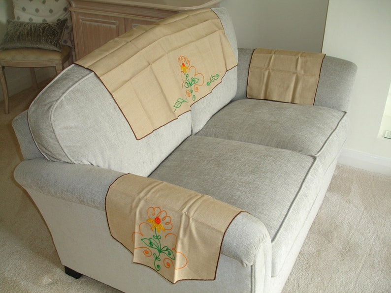 Antimacassars Sofa Settee Back Covers Vintage Set Antimacassar 1970s ...