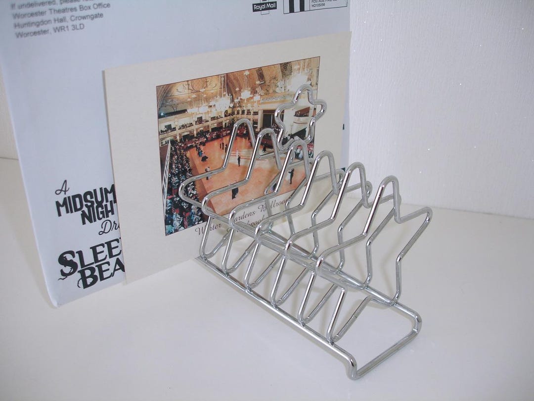 Christmas Star Toast Rack Silver Colour Metal 6 Slice Chrome Letter ...