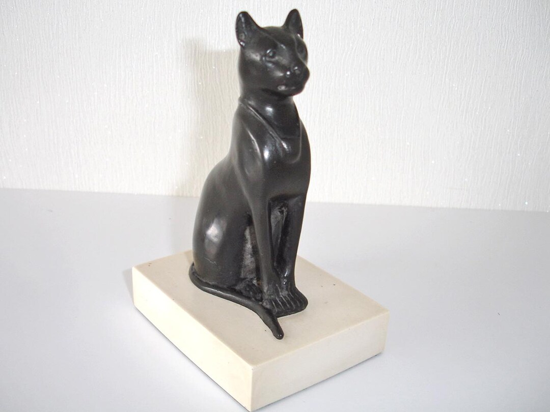 Egyptian Bastet Cat Black Goddess Cat Statues Art Deco Ornament Goddess ...