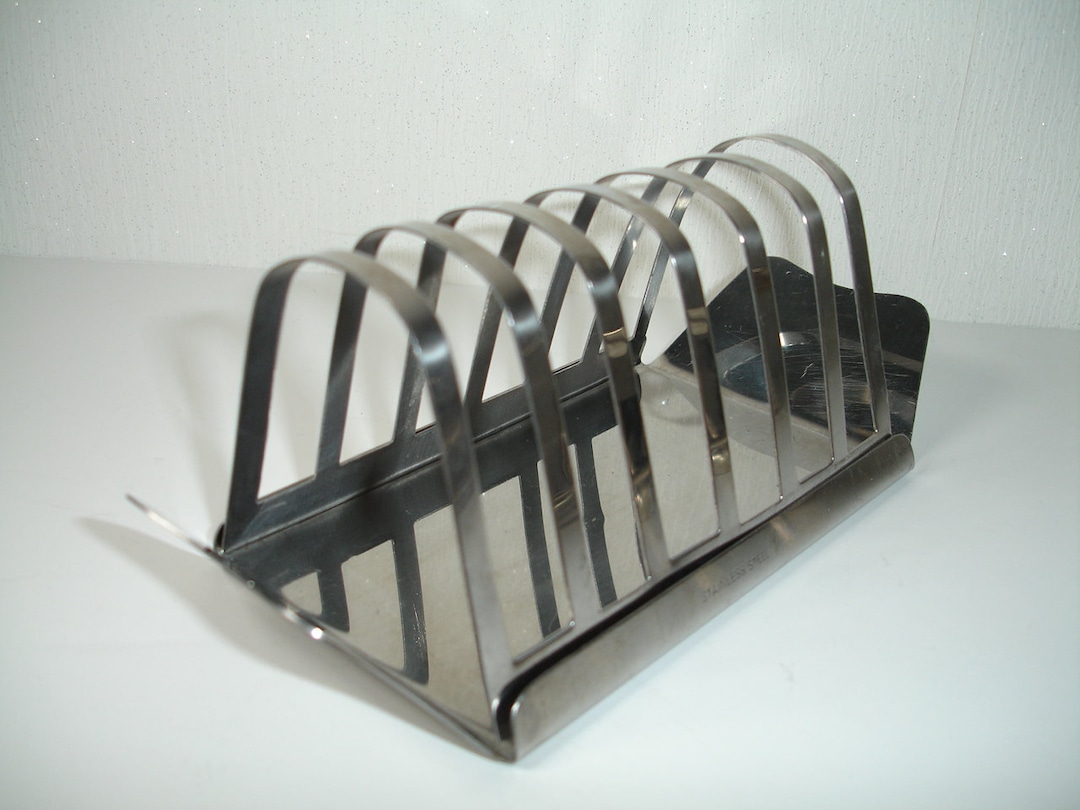 Toast Rack Stainless Steel 6 Slice Metal Shiny Toastrack / Letter Rack ...
