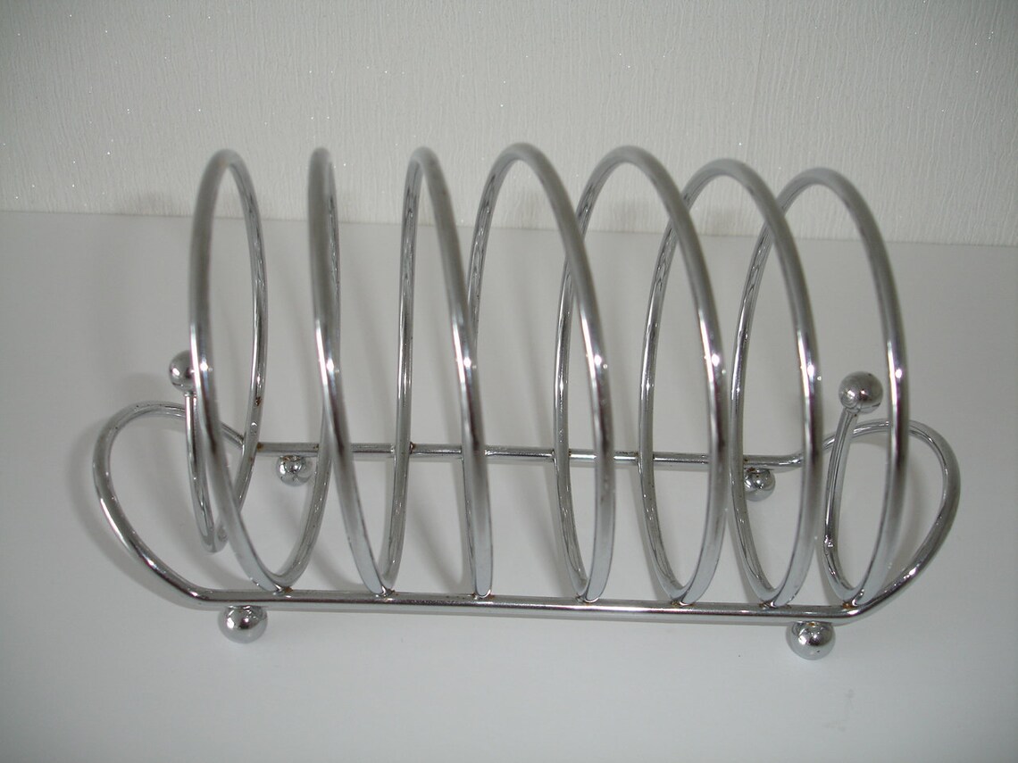 Toast Rack Chrome Silver Colour Color Spiral Coil Metal 6 Slice 1980s ...