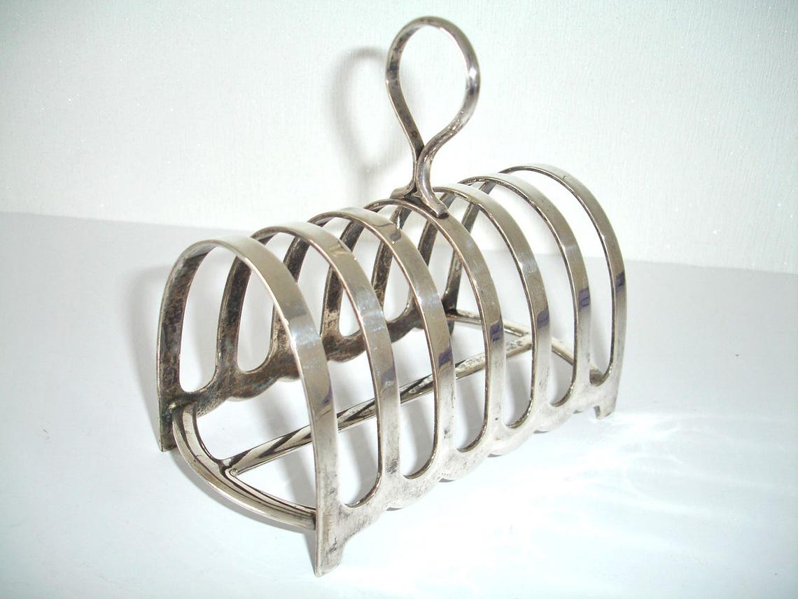 Toast Rack Silver Plated Antique 6 Slice Toastrack / Six Slot Letter ...