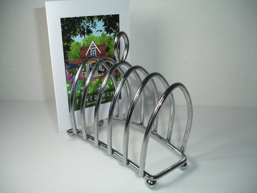 Toast Rack Art Deco Gothic Arch Thick Sliced Metal 6 Slice Splayed ...